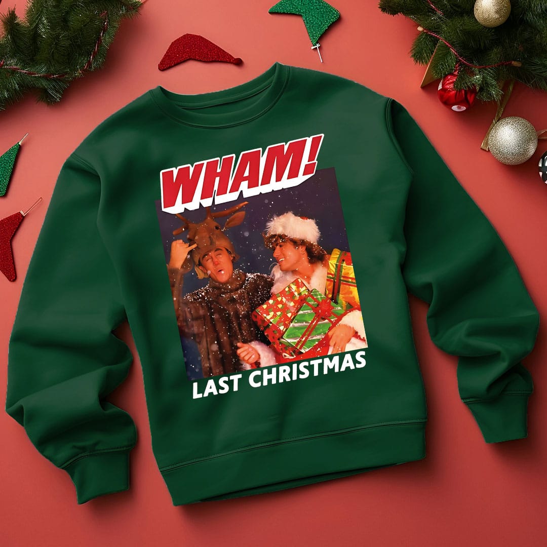 WHAM George Michael & Andrew Ridgeley Christmas Jumper - All Things Banter