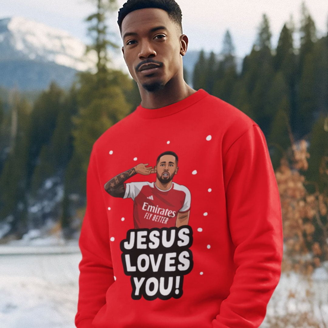 Gabriel Jesus Arsenal Funny Christmas Jumper - All Things Banter