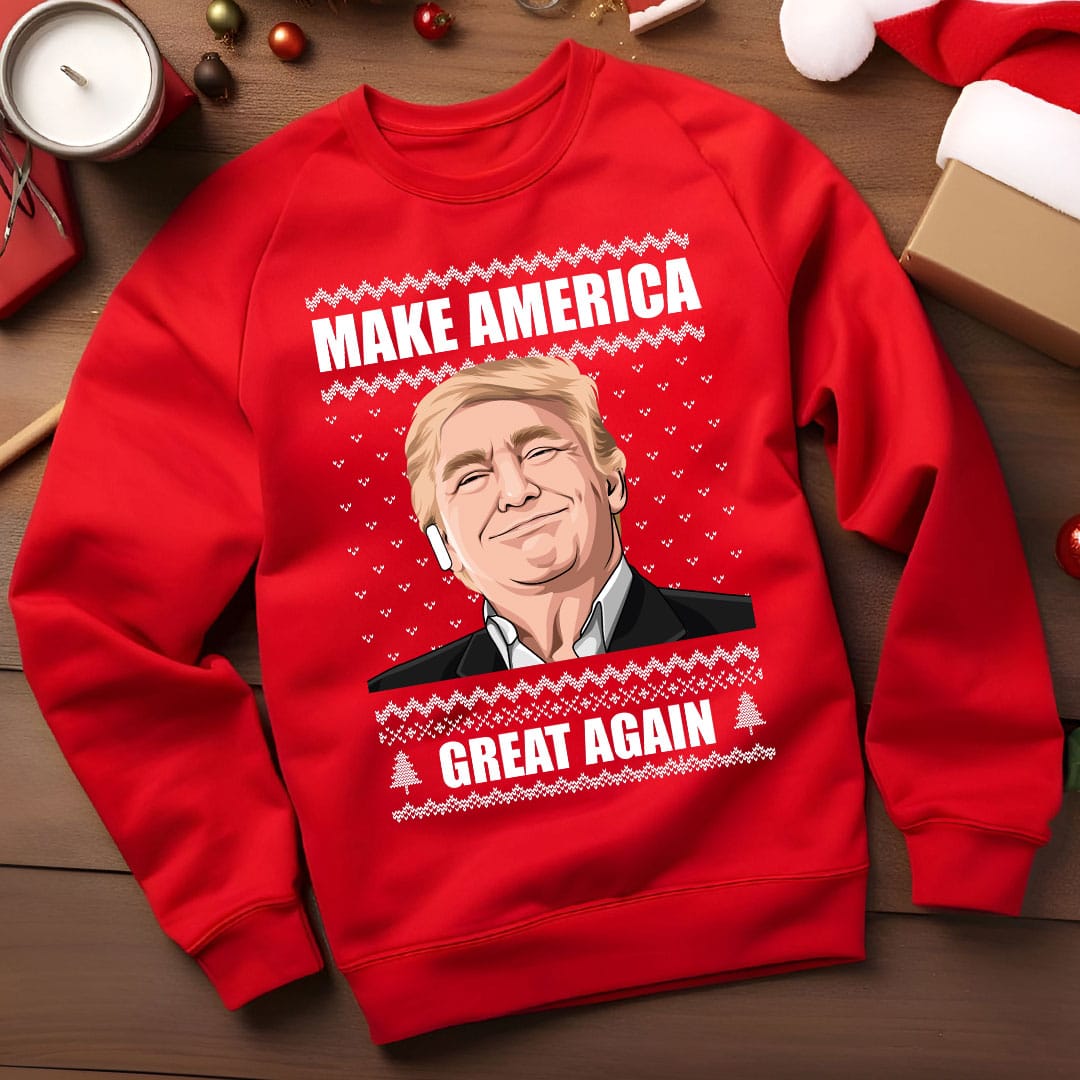 Donald Trump Make America Great Again Funny Christmas Jumper - All ...
