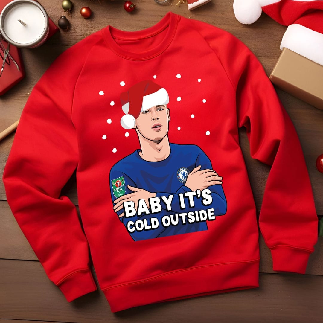 Cole Palmer Baby It's Cold Outside Chelsea FC Funny Christmas Jumper ...